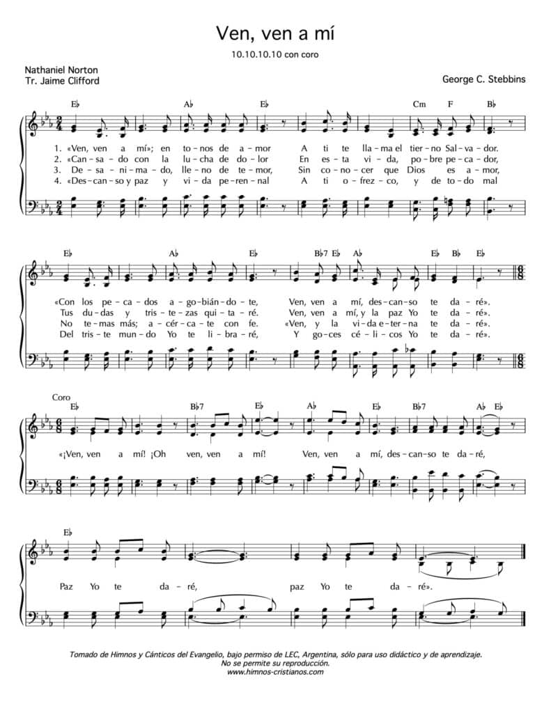 Ven ven a mí - Himnos Cristianos